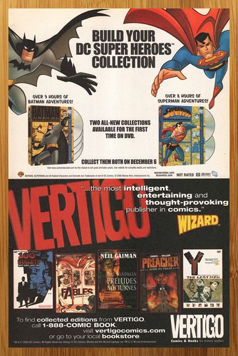 2005 Batman Superman Animated Series DVD/Vertigo Comics Print Ad/Poster ...