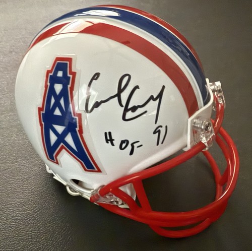 Earl Campbell Signed Houston Oilers Mini Helmet - Hall Of Fame ...