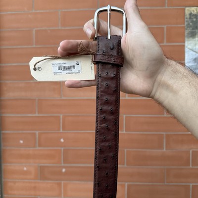 NEW Tecovas Men's OSTRICH Size 36 Belt Snap-Buckle Enclosure Mahogany ...