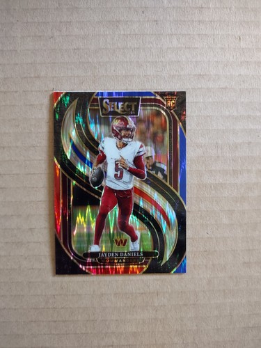 2024 JAYDEN DANIELS Panini Select Red & Blue Prizm Shock Premier Level ...