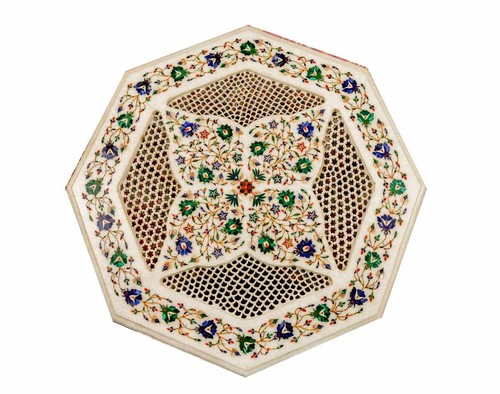 24" Marble Table top inlay semi precious stone handicraft inlay work | eBay