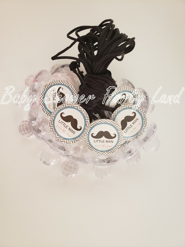 Little Man Pacifier Necklaces It's a Boy Mustache Baby Shower Favors ...
