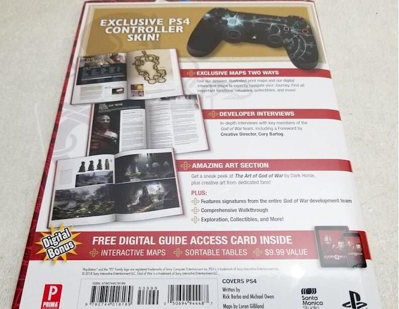 GOD OF WAR COLLECTOR'S EDITION STRATEGY GUIDE SEALED W/ PS4 CONTROLLER ...