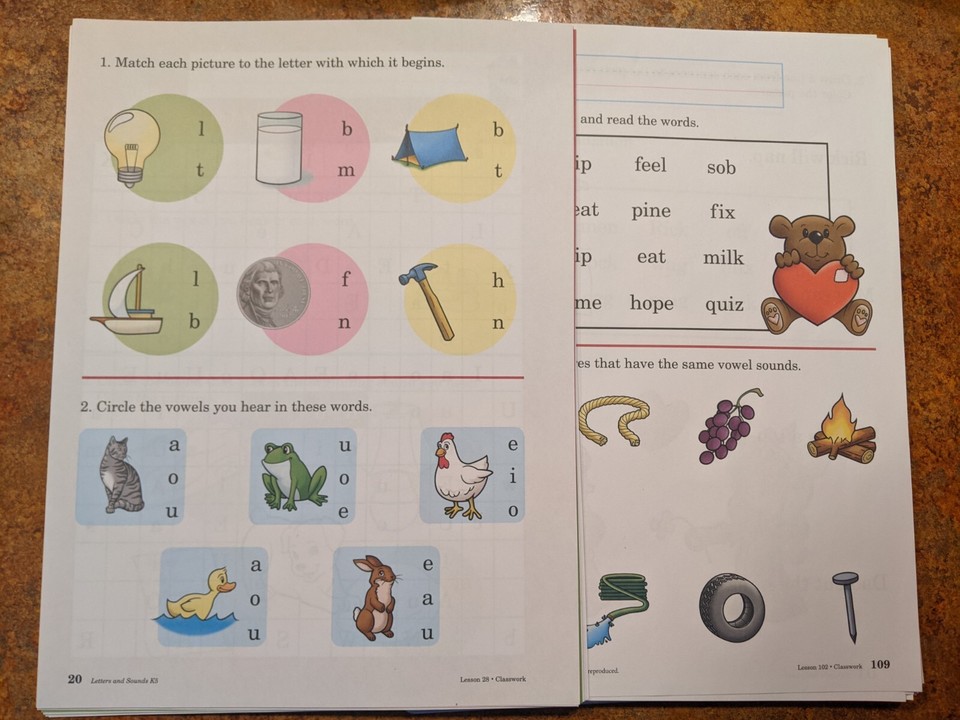 Abeka K5 Letters and Sounds - Partial Worktext Unbound | eBay