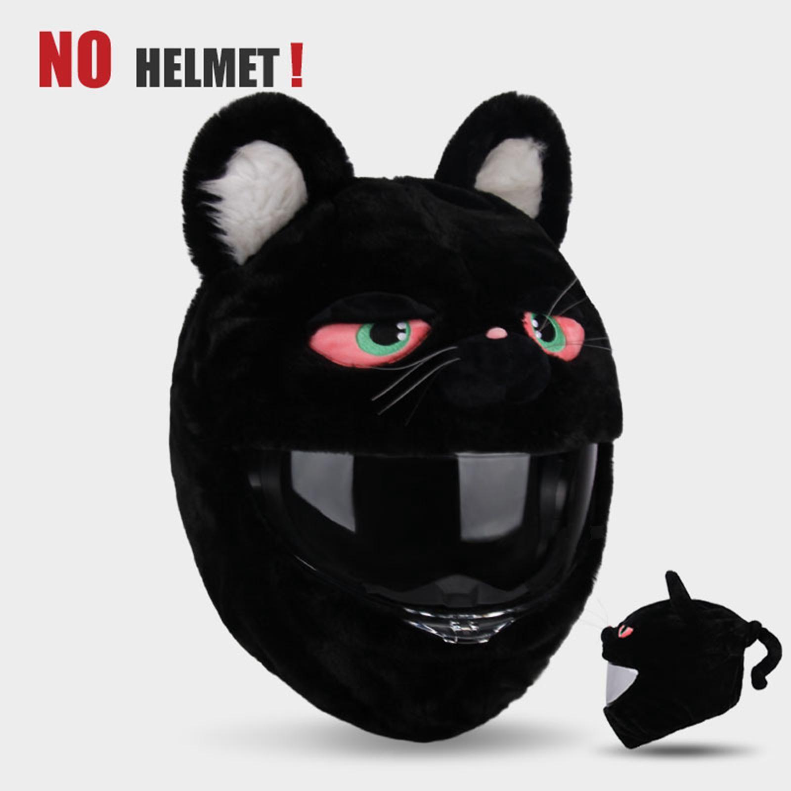 Cartoon Black Cat Motorcycle Helmet Cover Decoration Cute Protective ...