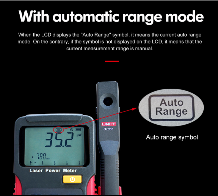UNI-T UT385 Laser Power Meter Sensor Tester Analyzer Wavelength Preset ...