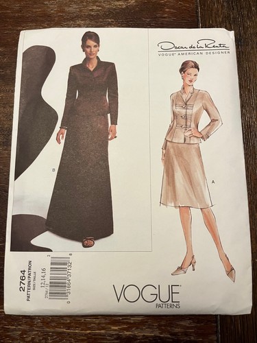 Vogue 2764 UNCUT Sewing Pattern, Misses' Jacket & Skirt, Size 12-16, de ...