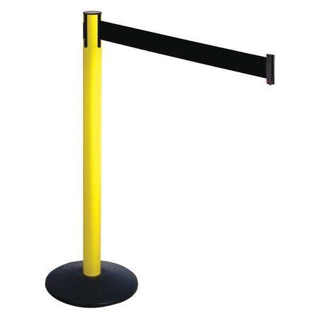 RETRACTA-BELT 331YA-BK Barrier Post with Belt, Black, 10 ft Length, 40 ...