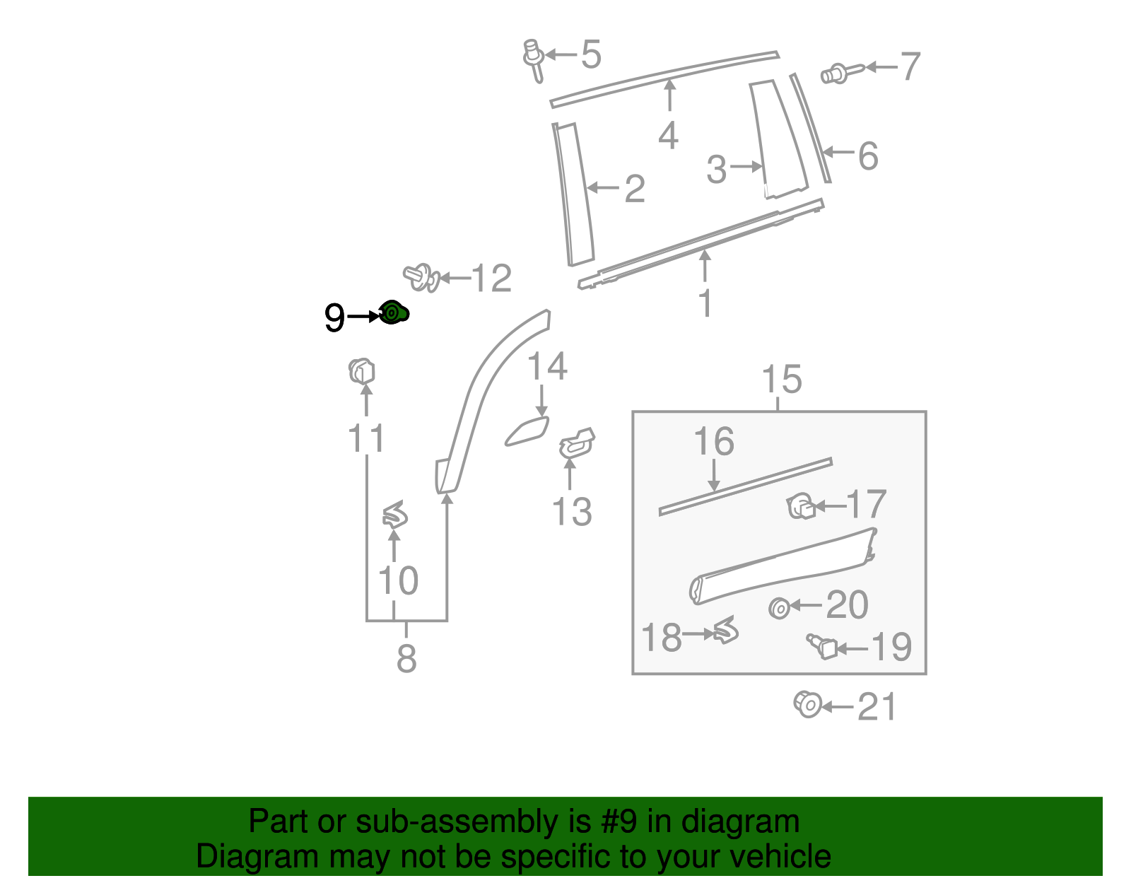 Toyota 753920E010 Genuine OEM Lower Molding Fastener for sale online | eBay