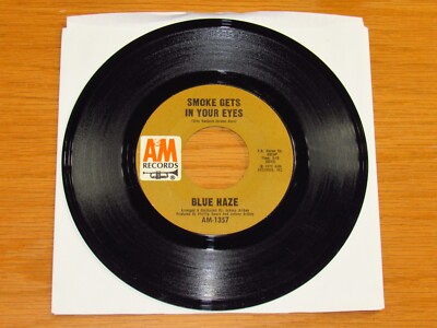 70s ROCK 45 RPM - BLUE HAZE - A&M 1357 - "SMOKE GETS IN YOUR EYES" | eBay