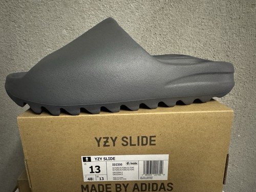 Adidas Yeezy Slides Slate Grey - Men's Size 13 - ID2350 New With Box | eBay