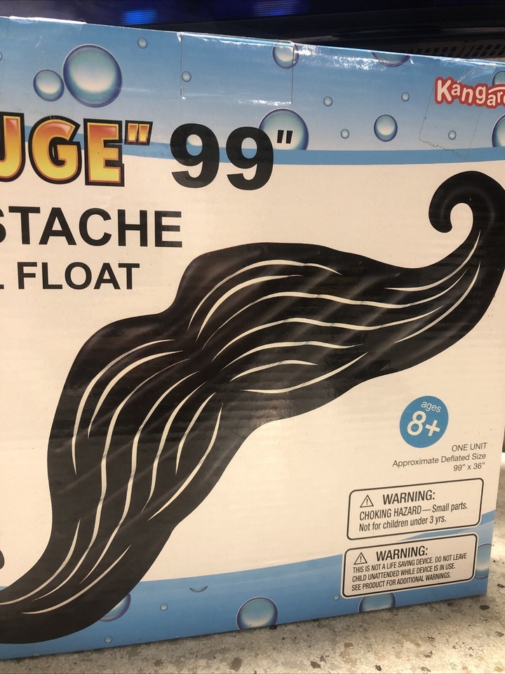 Kangaroo Mustache 99" Inflatable Swimming Pool & Beach Lake Float | eBay