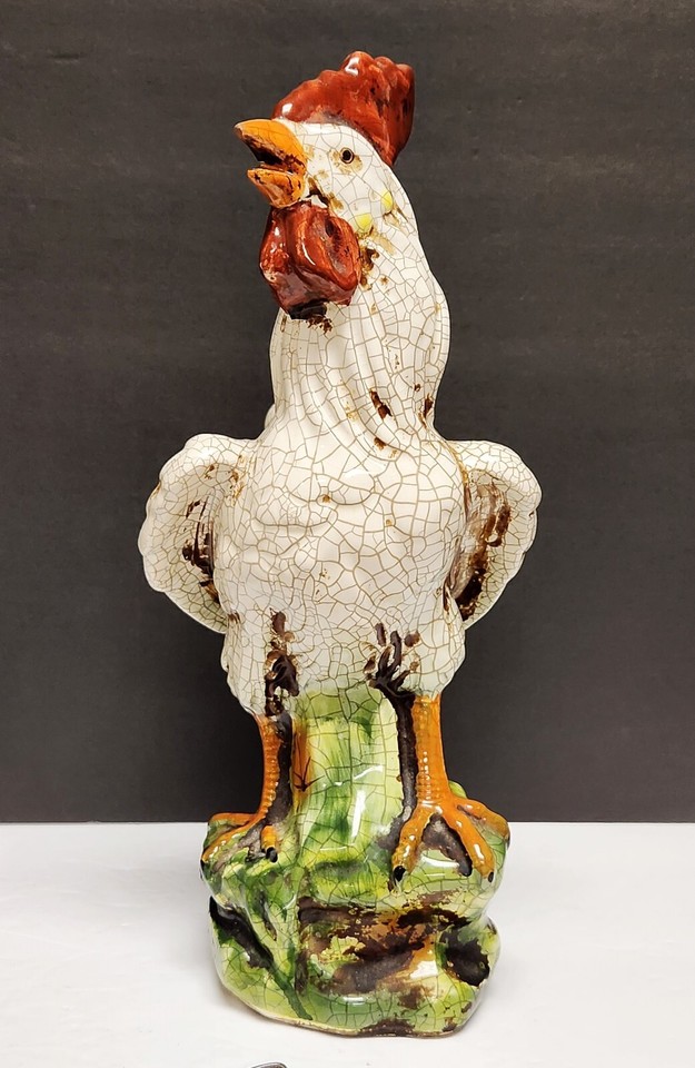 Mark Roberts French Country Farmhouse Porcelain Crackle Rooster Figure ...