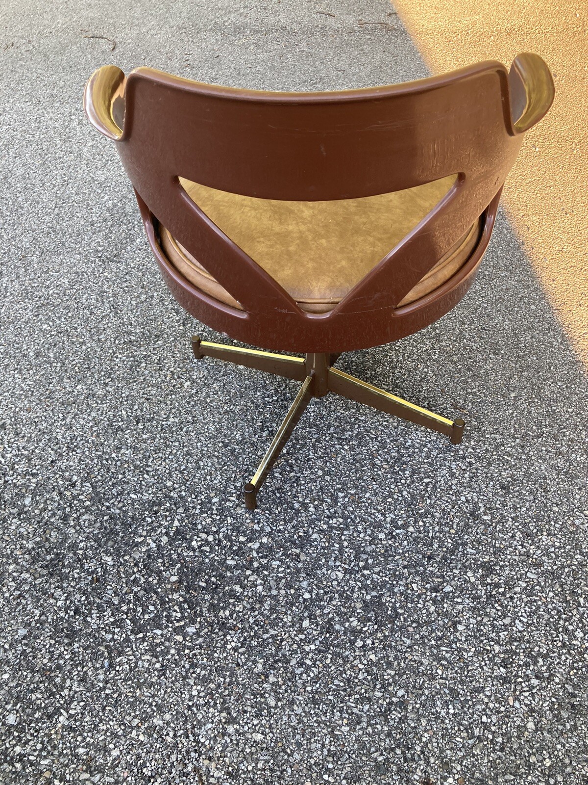 Vintage mid century modern Lucite Molded Brown Plastic Swivel Chair | eBay