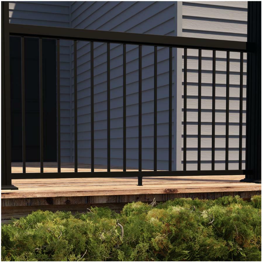 42" x 72" Entourage Aluminum Straight Railing Section - Black | eBay
