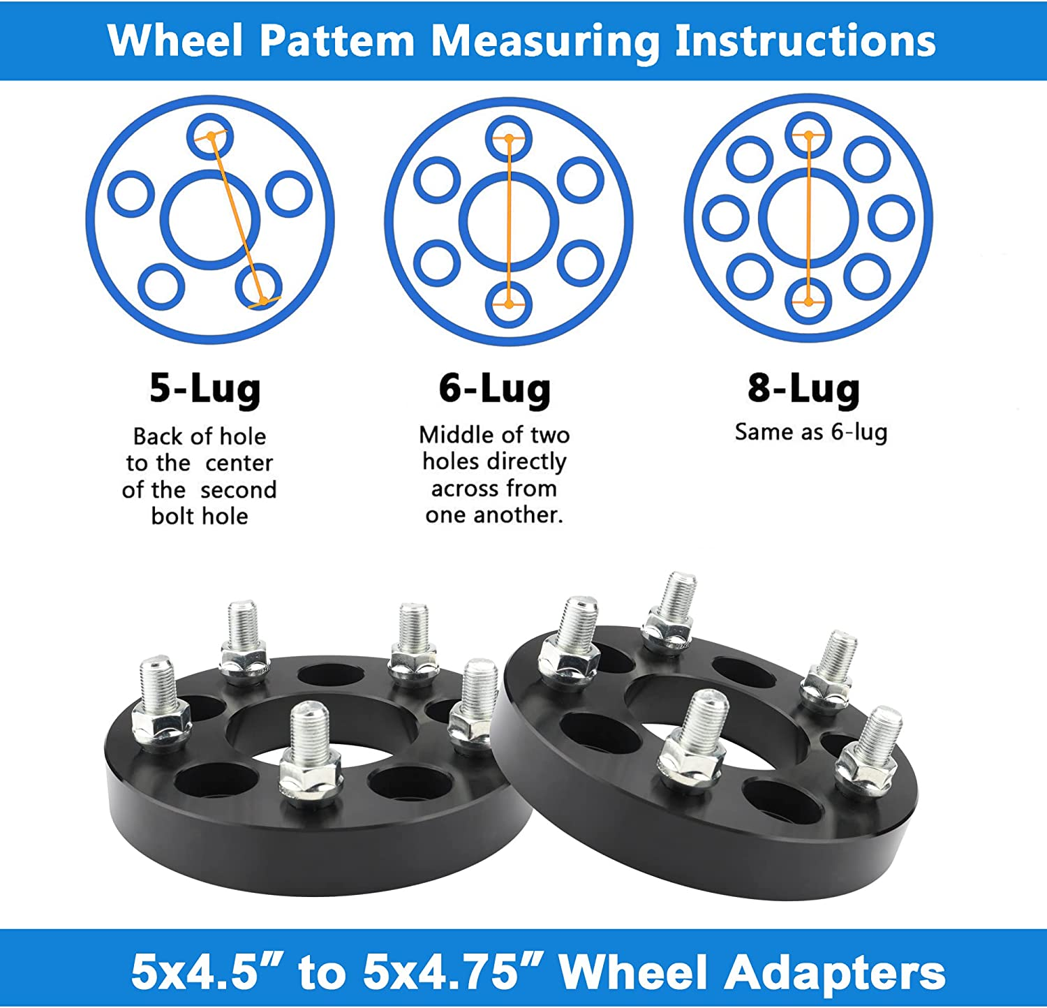 5X4.5 to 5X4.75 Wheel Adapters, 1 Inch 5X114.3Mm to 5X120Mm (5X120.7Mm ...