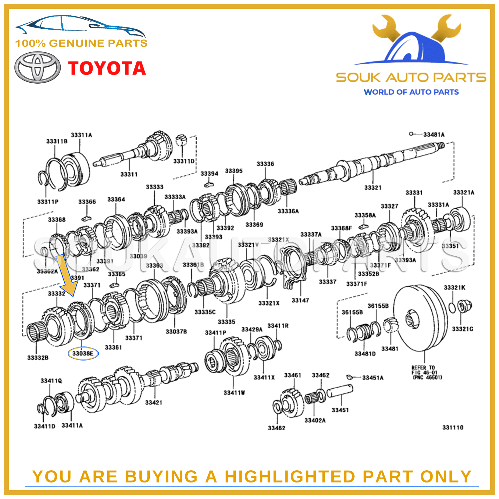 33038-37012 Genuine Toyota RING SET, SYNCHRONIZER, NO.2 3303837012 OEM ...