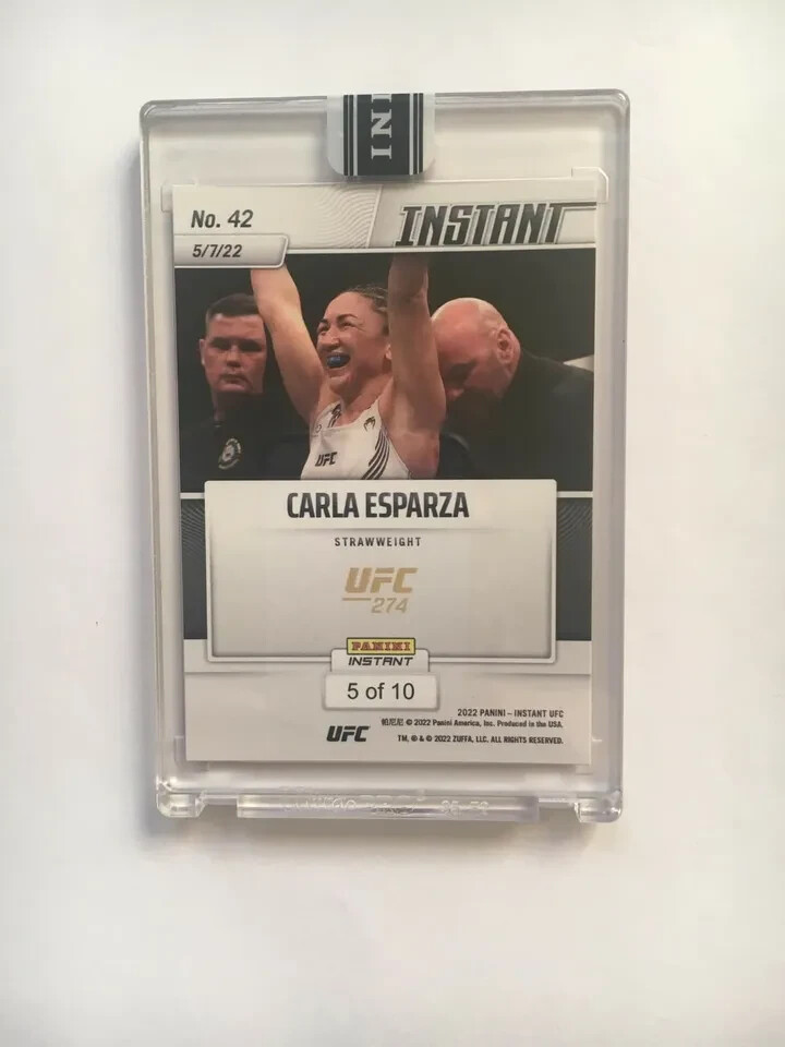 2022 PANINI INSTANT #42 CARLA ESPARZA STRAW WEIGHT CHAMPION ORANGE AUTO ...