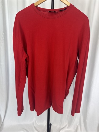 Hugo Boss Men's Large Regular Fit Crewneck Long Sleeve Shirt Red | eBay