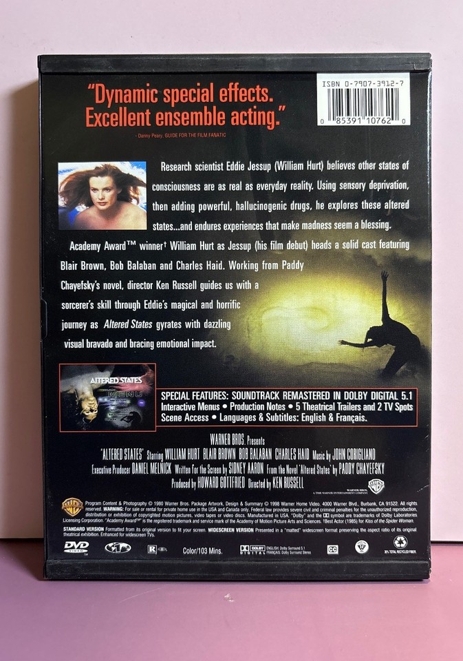 Altered States (DVD, 1998) Ken Russell Sci-Fi Film Starring William ...