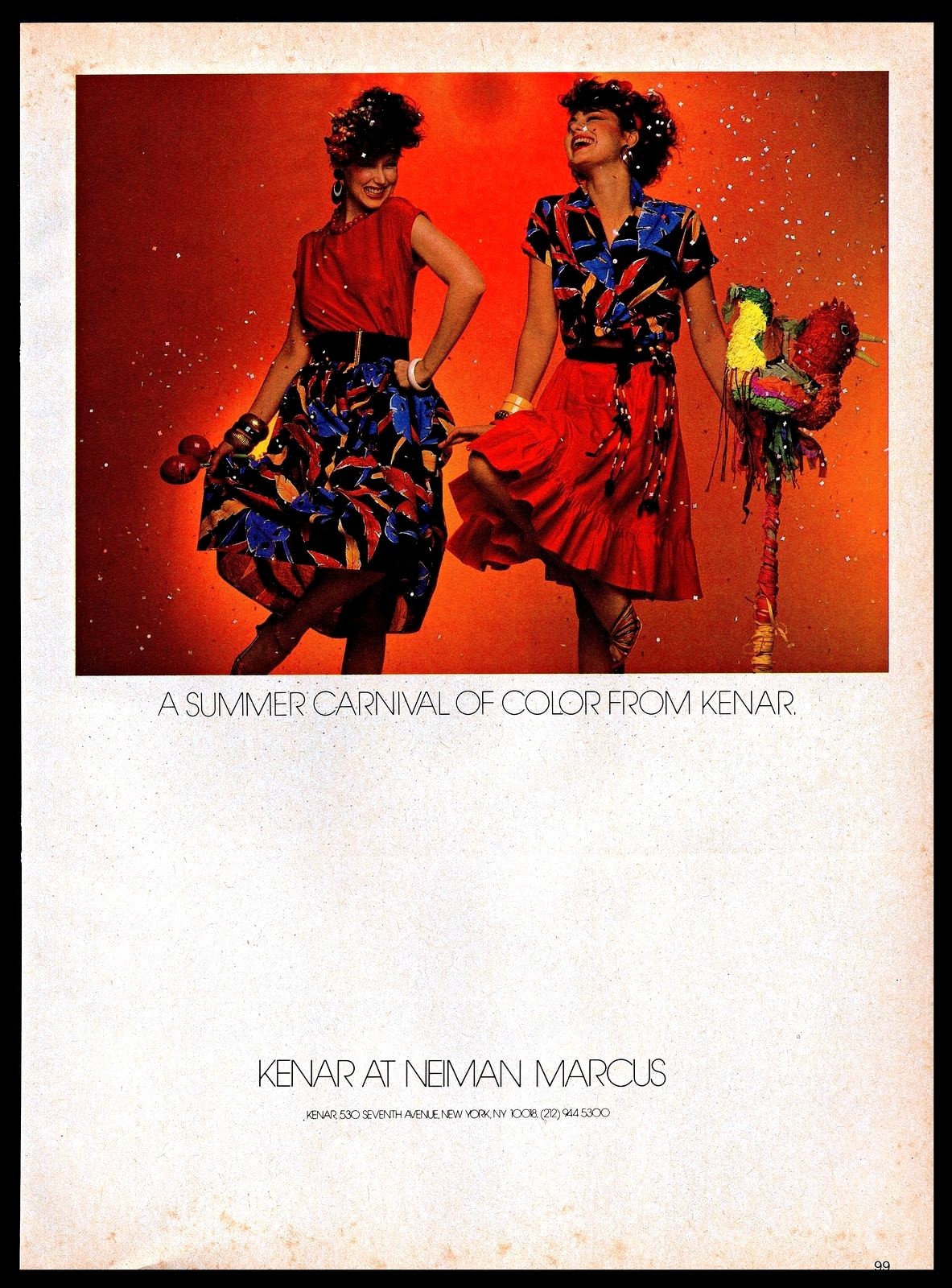 1982 Kenar Colorful Designer Clothing Carnival Neiman Marcus Vintage ...