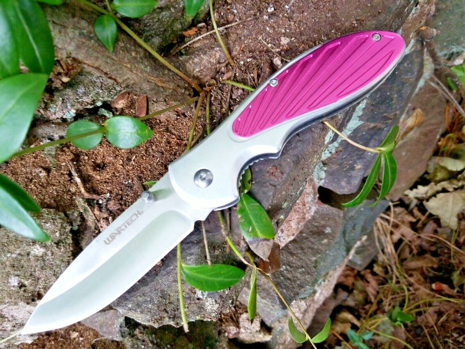 Pink / Silver Women's Spring Assisted Pocket Knife Girls Ladies EDC ...