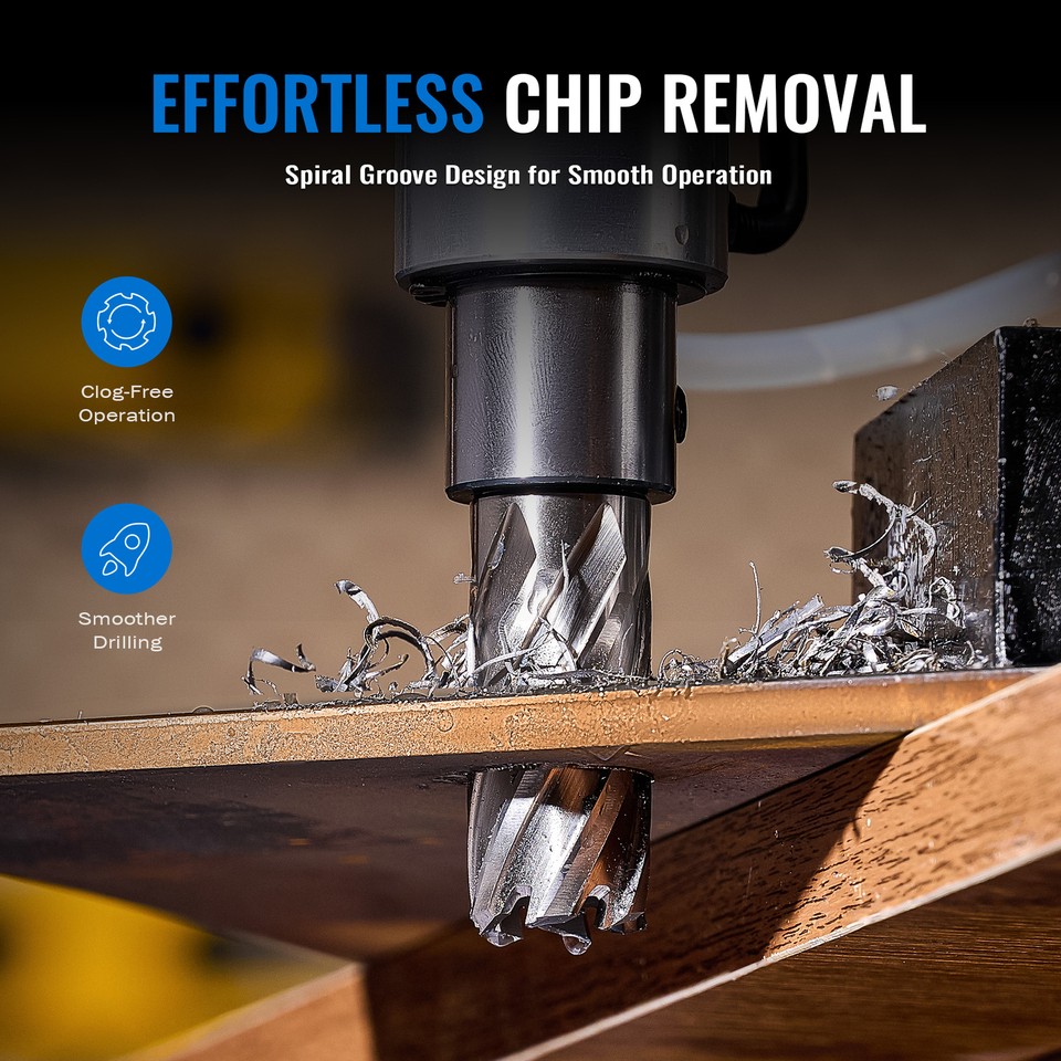 Annular Cutter Set 6pc HSS Mag Drill Bit Kit 2 Pilot Pins 2" Depth ...