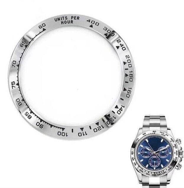 Silver Stainless Steel Sloped Bezel Insert to fit Rolex Daytona 116509 ...