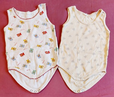 2PK Girls Teddy & Sheep Sleevess Bodysuits ~ Newborn 0+ | eBay UK