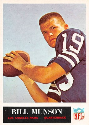 1965 BILL MUNSON Philadelphia "ROOKIE" Football Card -# 93 -LOS ANGELES ...