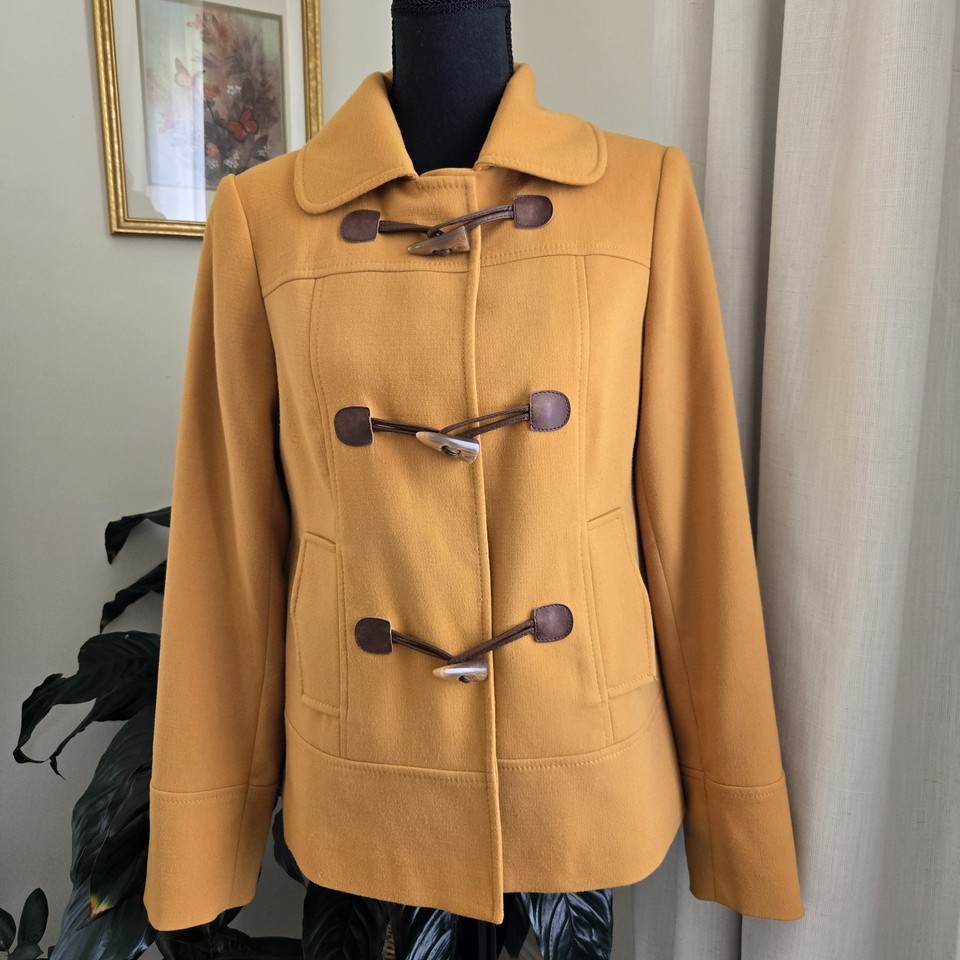 The Limited OBR XS Mustard Yellow Lightweight Mid Length Pea Coat ...