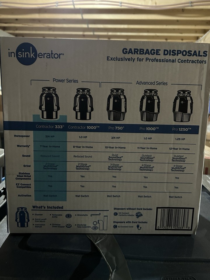 InSinkErator Contractor 333 Garbage Disposal 50375016496| eBay