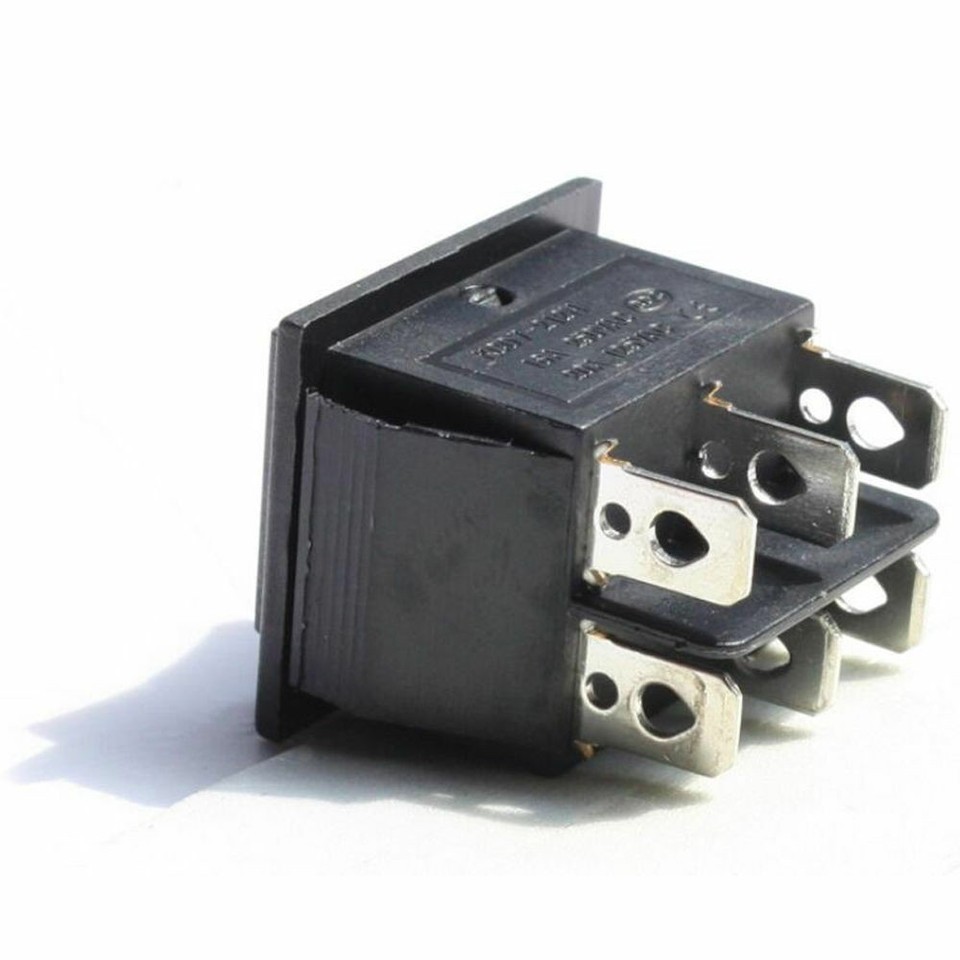 Rectangular Shape Rocker Switch 6Pin DPDT 12V Double Pole Double Throw ...