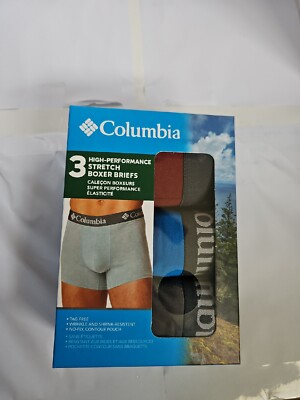 Columbia Sportswear Mens Boxer Briefs 3 Pack Performance Stretch L XL ...