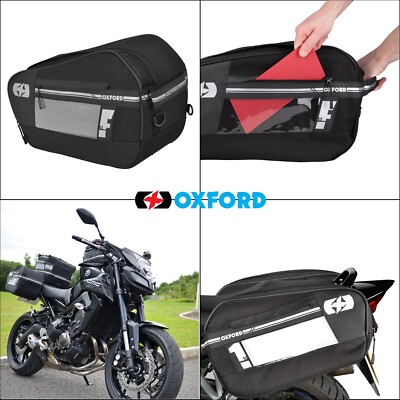 Oxford F1 Waterproof Motorcycle Panniers Touring Motorbike Saddle Bags ...