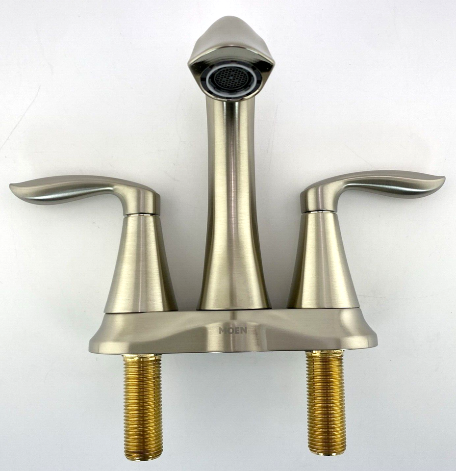 MOEN 6410BN Eva 2-Handle Centerset Bathroom Faucet w Drain - Brushed ...