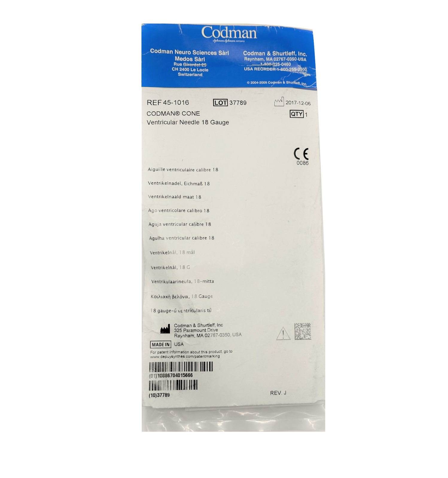 Codman 45-1016 CONE Component 18G - 4.18 | eBay