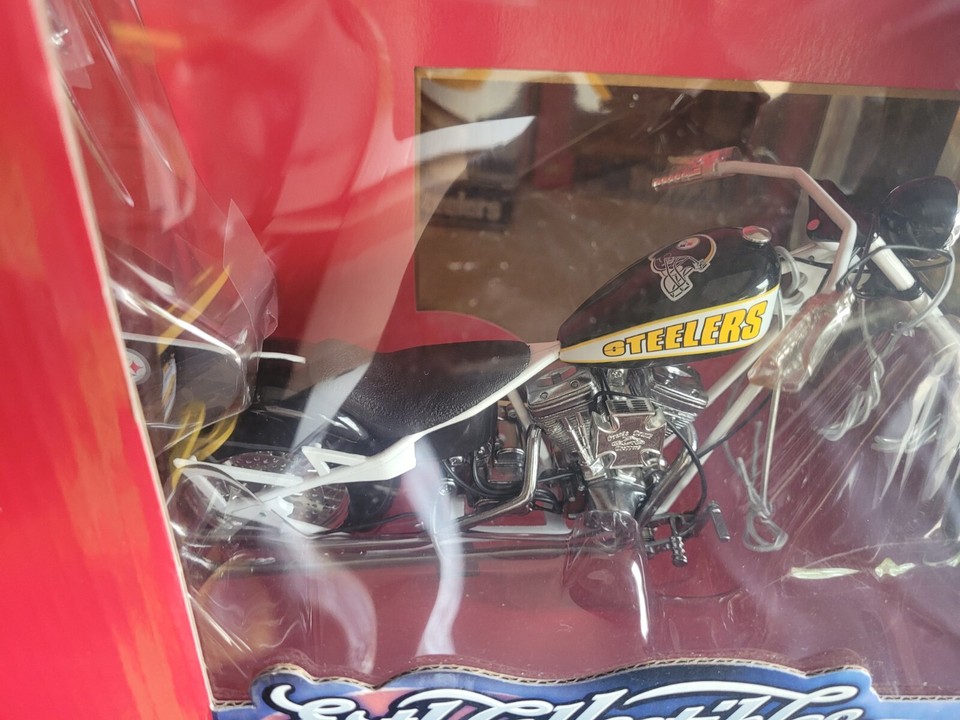 Pittsburgh Steelers diecast 1:10 scale Ertl OCC chopper motorcycle NIB ...