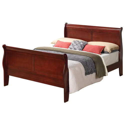 Louis Philippe Cherry Full Sleigh Bed with High Footboard | eBay
