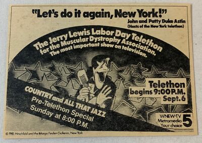 1981 WNEW tv ad ~ JERRY LEWIS LABOR DAY TELETHON | eBay