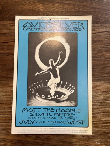 Quicksilver Messenger Service 1970 Bill Graham Fillmore Original Ad ...