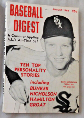 August 1964 Baseball Digest Dave Nicholson Chicago White Sox nm-mt | eBay