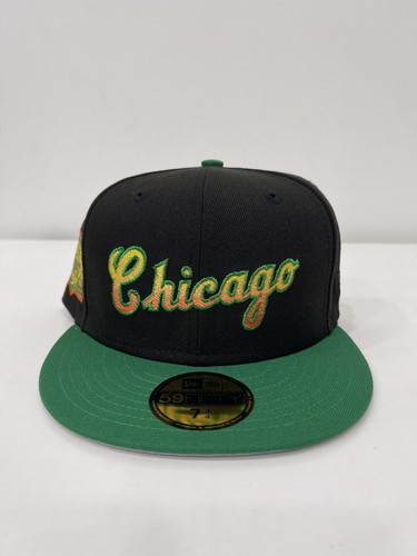 Chicago White Sox New Era Buffalo 59FIFTY MLB Black Green Script Hat ...