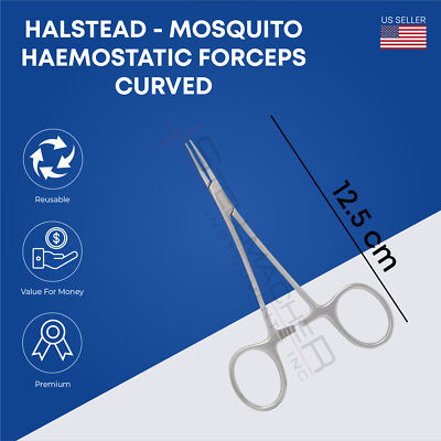 Halstead Mosquito Haemostatic Forceps Straight-Curved 12.5cm Surgical ...