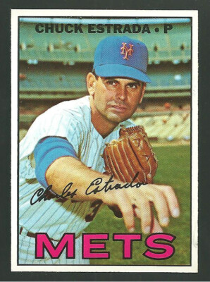 1967 Topps #537 Chuck Estrada Vintage Baseball Card MLB New York Mets ...