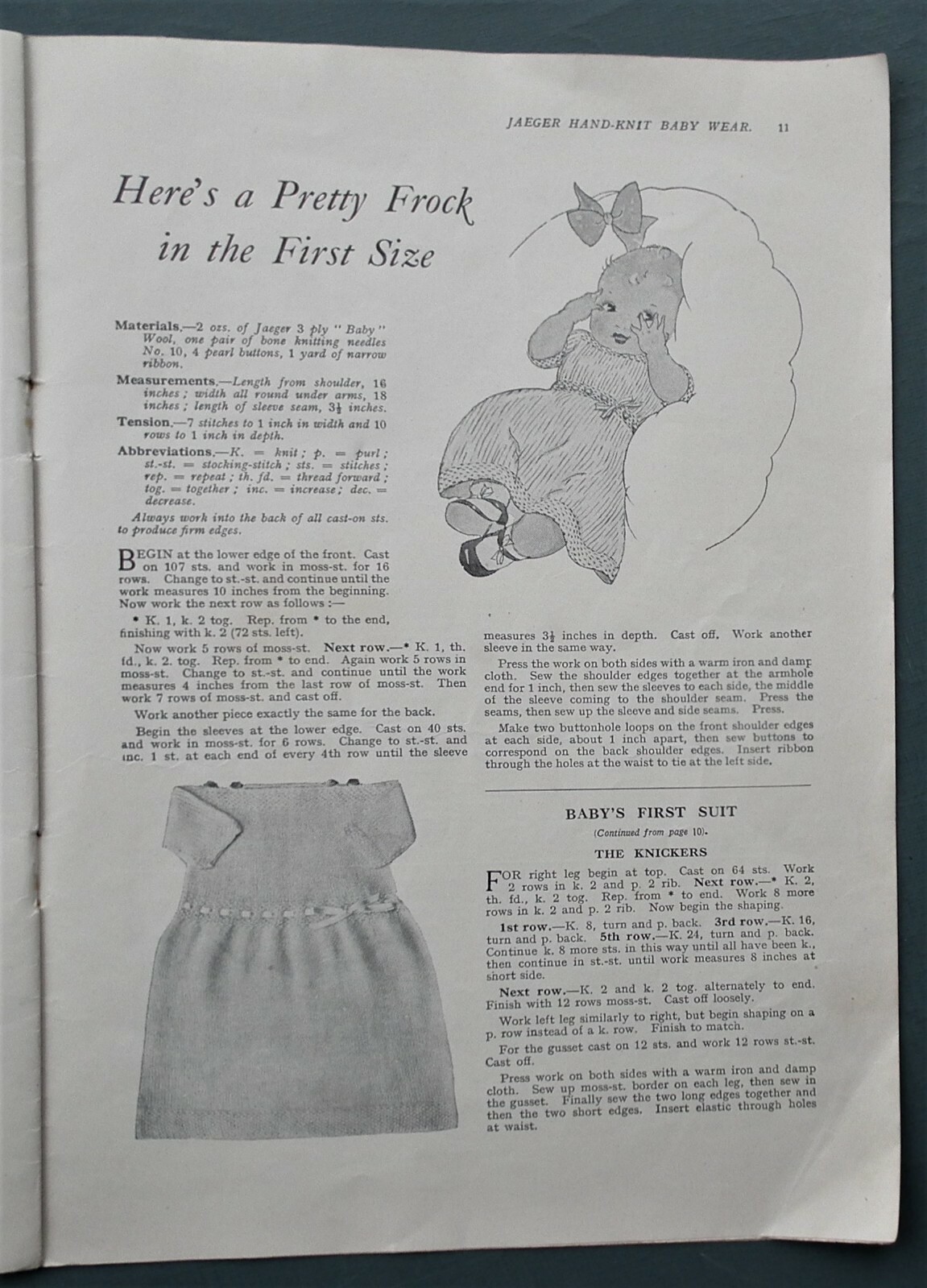 Jaeger Hand-Knit Baby Wear Mabel Lucie Attwell vintage knitting pattern ...