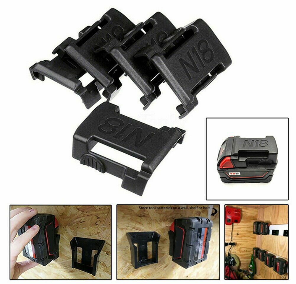 5pcs Battery Mount Holder Stand For Milwaukee M18 18V Tool Battery ...