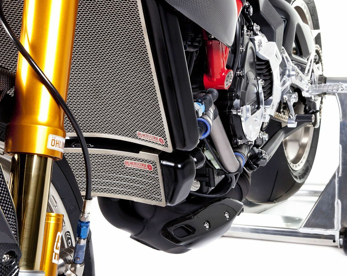 MOTOCORSE TITANIUM OIL RADIATOR PROTECTION GRID FOR BRUTALE 800 RC 2018 ...