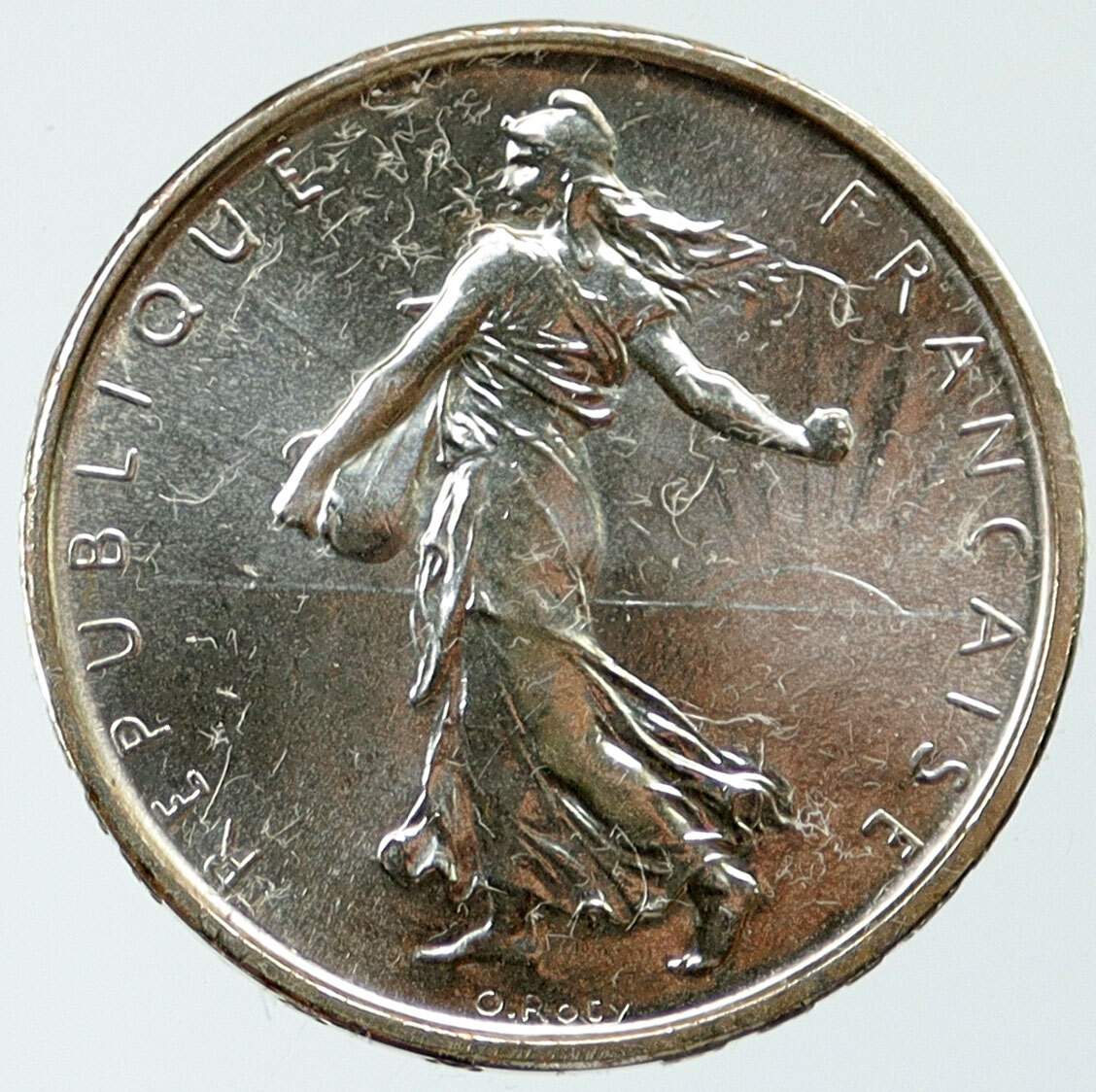 1965 FRANCE French LARGE w La Semeuse SOWER WOMAN Silver 5 Francs Coin ...