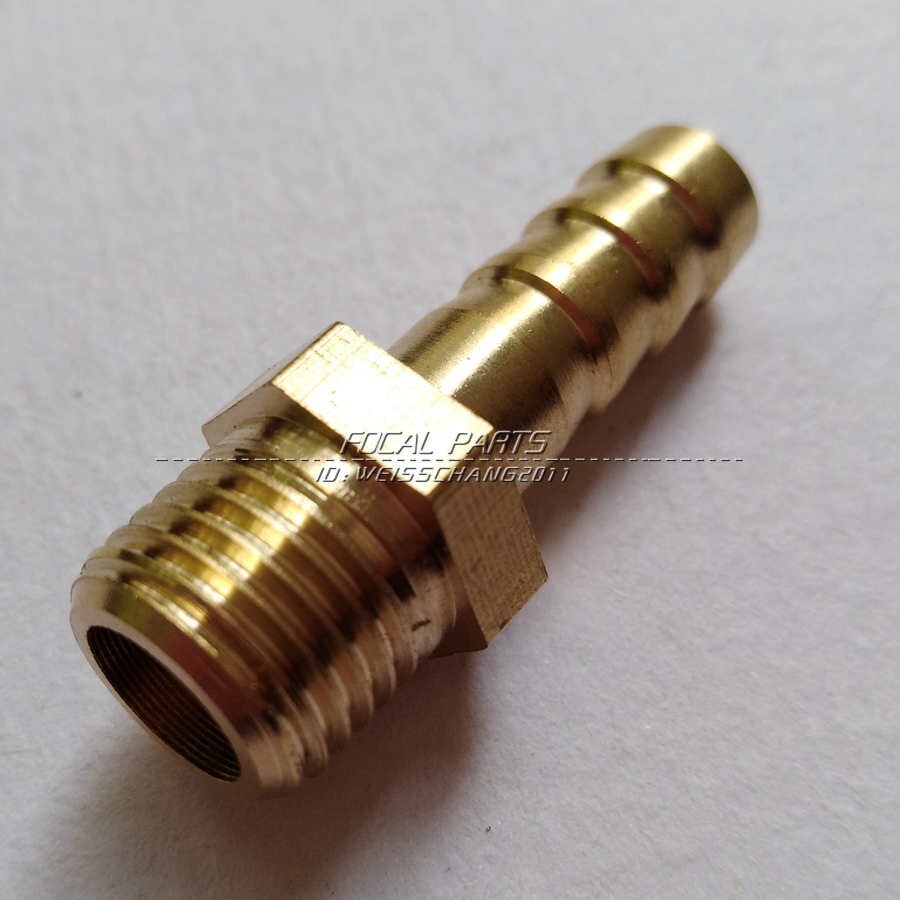 Metric Thread M10 M10X1 Male X Barb 3/8” 10mm Brass Air Fuel Gas Oil ...